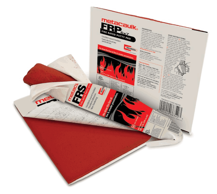 Metacaulk Fire-Rated Putty Pads - Wannereng